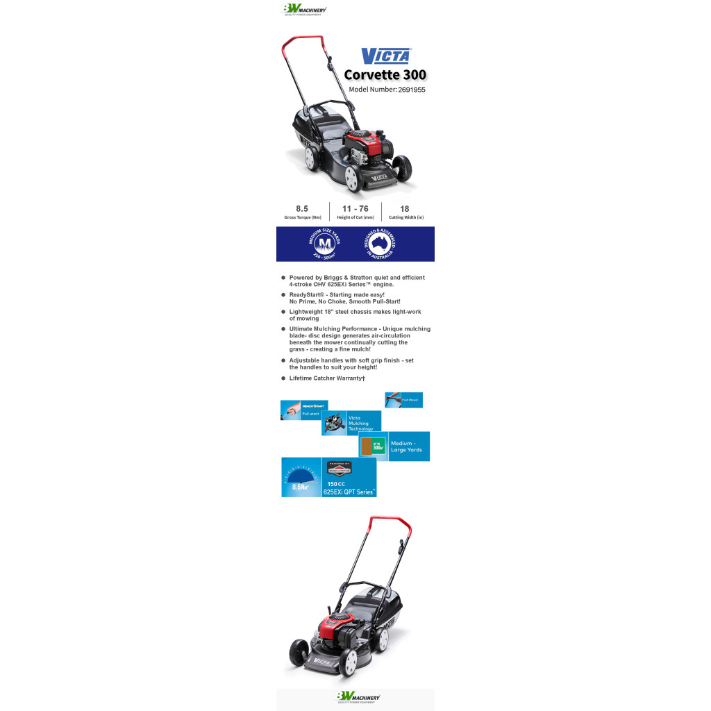 VICTA Corvette 300 Mower (2691955) | B.W. Machinery