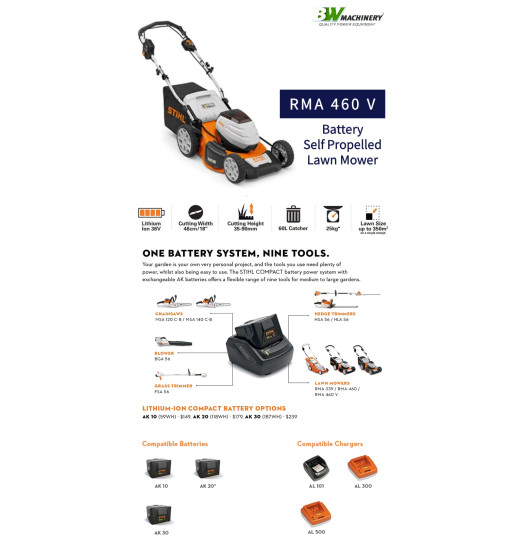 STIHL RMA 460 V Battery Mower (Skin Only) | B.W. Machinery
