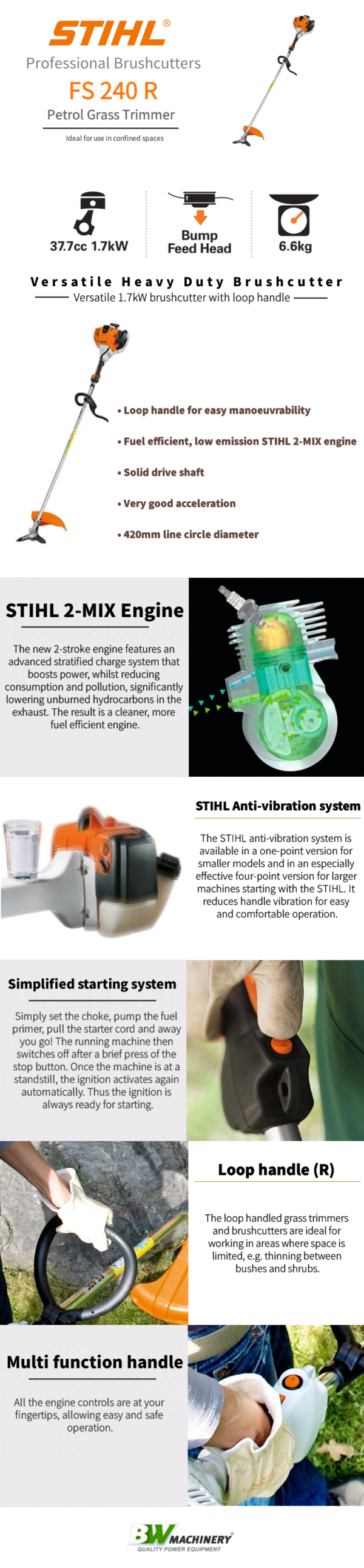 STIHL FS 240 R Professional Brushcutter | B.W. Machinery
