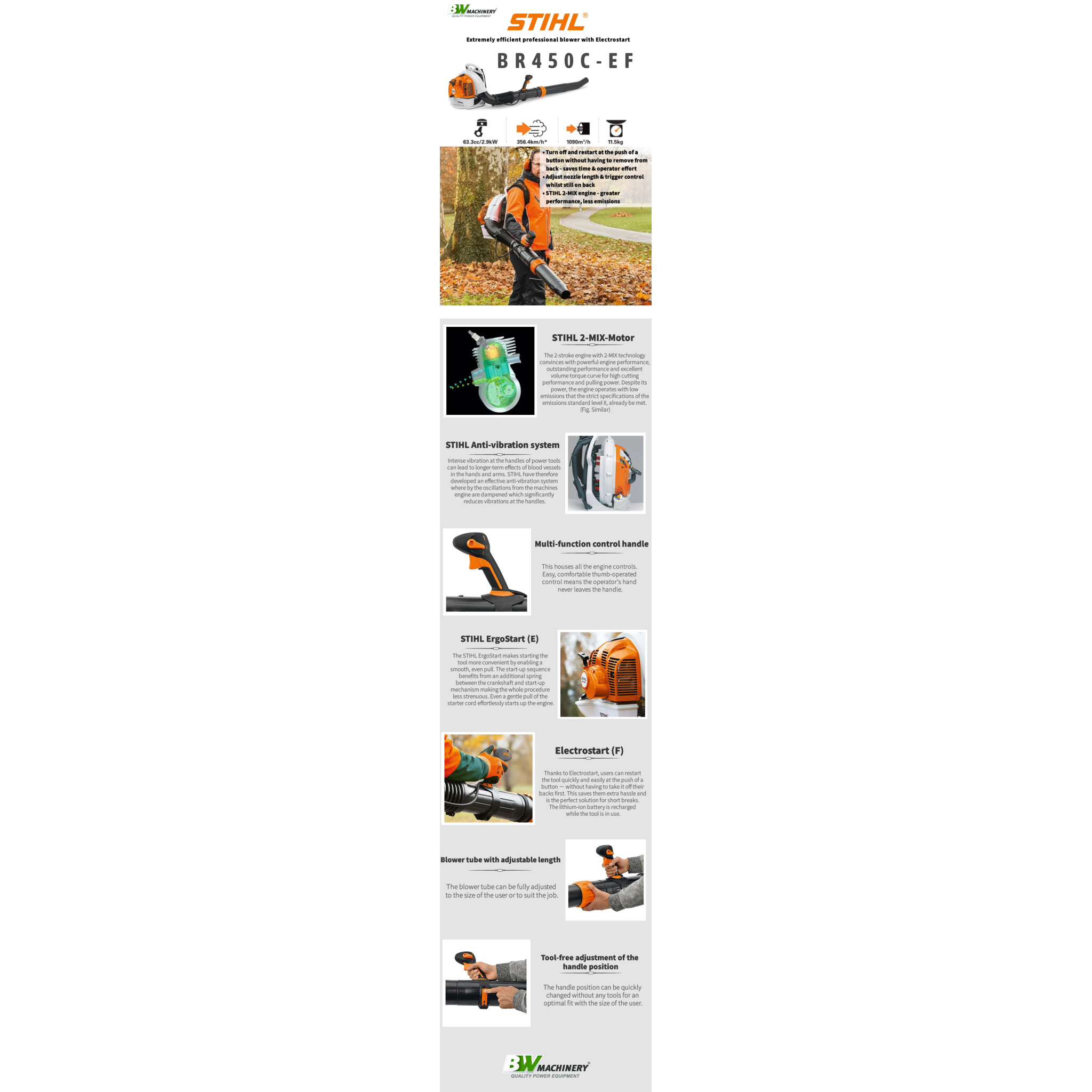 STIHL BR 450 C-EF Backpack Blower | B.W. Machinery