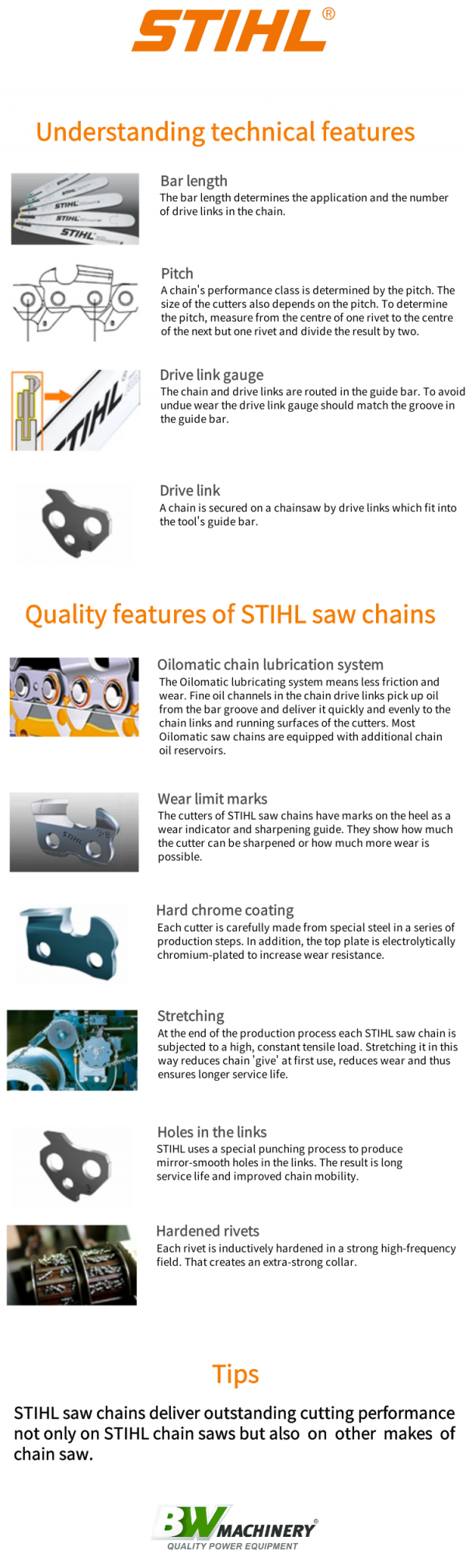 STIHL Tungsten Chains - For STIHL Chainsaws | B.W. Machinery